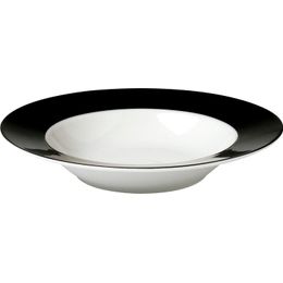 Van Well Suppenteller "Vario", 21,5cm, schwarz-wei&szlig;, Speiseteller, Porzellan, sp&uuml;lmaschinen- und mikrowellengeeignet, &Oslash; 21,5 cm