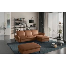 Sit & More Ecksofa SIT & MORE, B:267cm H:88cm T:200cm, braun, 100% Polyester, Wohnzimmer, Sofas, "Leandro L-Form", Wahlweise mit Bett-, Kopfteil - und