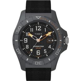 Timex Herren Solaruhr "FREEDIVE", schwarz, Armbanduhren, Armbanduhr, Herrenuhr, Datum, Leuchtzeiger, Mineralglas, analog