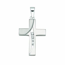 Adelia´s ADELIA ́S Damen Kettenanhänger "Damen & Herren 925 Silber Kreuz Anhänger mit Zirkonia", Damen,mit Zirkonia, Silber 925 (Sterlingsilber), silber,