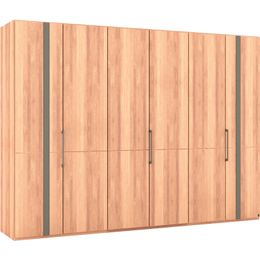 Drehtürenschrank Musterring, B:300cm H:217cm, braun, Schränke, "Sorrent, Kleiderschrank, teilmassiv Eiche", Türen in Eiche massiv mit Absetzung in