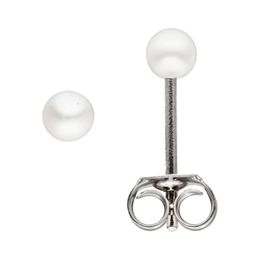 Jobo Damen Perlenohrringe, 3mm, Perlen Silber 925 (Sterlingsilber), silber, Perlen, Silber 925 (Sterlingsilber), Ohrringe, 925 Silber mit