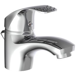 EISL&reg; Waschtischarmatur EISL, B:5cm T:13,9cm, grau, Kunststoff, Messing, Armaturen, "Roma", mit Zugstange, mit Ablaufgarnitur, Mischbatterie, Chrom