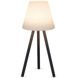 Paco Home Tischleuchte "ROBIN", Ø 24,5cm H: 57cm, grau, Wohnzimmer, Leuchten, Dreibein Outdoor Balkon Für Außen LED Lampe Retro Skandi