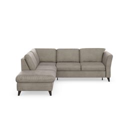 Ecksofa Home Affaire, B:252cm H:86cm T:213cm, grau, 95% Polyester, 5% Polyamid, Wohnzimmer, Sofas, "Trelleborg L-Form", wahlweise mit Bettfunktion