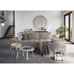 Sit & More Ecksofa SIT & MORE, B:270cm T:163cm, beige, Wohnzimmer, Sofas, "Latigo L-Form", mit Recamiere, wahlweise mit Bettfunktion und Bettkasten