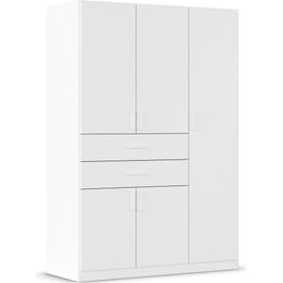 Dreht&uuml;renschrank Rauch, B:136cm H:197cm T:54cm, wei&szlig;, Holzwerkstoff, Schr&auml;nke, "Kleiderschrank Schrank Garderobe MAIKA mit Dekor-Front", 2