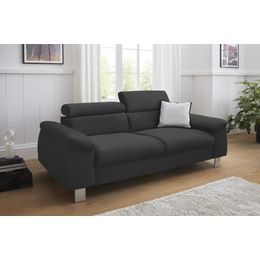 3-Sitzer COTTA, B:193cm T:104cm, schwarz, Microfaser PRIMABELLE (100% Polyester);Kunstleder SOFTLUX;Feinstruktur (100% Polyester);Kunstleder