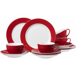 Ritzenhoff & Breker Kaffeeservice "Geschirr-Set, Service", 12 Stk., rot, RITZENHOFF & BREKER, Geschirr-Sets, 12 Teile, für 4 Personen