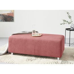 Polsterhocker Home Affaire, B:122cm H:48cm T:68cm, rosa, 100% Polyester, Hocker, "Györ", democratichome Edition, passend zum Ecksofa 'Györ'