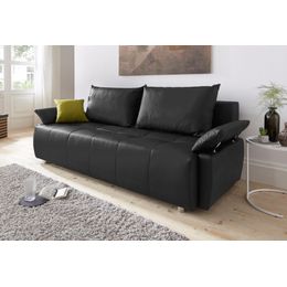 Schlafsofa Collection AB, B:212cm H:84cm T:96cm, braun, Zierkissen: 100% Polyester;Struktur (100% Polyester);Kunstleder SOFTLUX;Microfaser PRIMABELLE