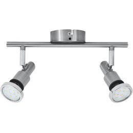 B.K.LICHT LED Deckenleuchte "Aurel", 2, H: 12,3cm, silber, Wohnzimmer, Leuchten, Badlampe, IP44, Deckenstrahler, GU10, Spot, Decke, Leuchte, Lampe 5W
