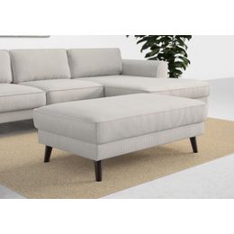 Polsterhocker Trendmanufaktur, B:123cm H:44cm T:74cm, beige, 88% Polyester, 12% Nylon, Hocker, "Lumber Jack", in moderner Optik, mit extra hohen F&uuml;&szlig;en