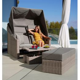 Loungesofa Merxx, B:138cm H:179cm T:131cm, braun, Obermaterial: 70% Baumwolle, 30% Polyester. F&uuml;llung: 100% Polyurethan, Outdoor, Sofas, "Rimini",