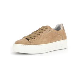 Gabor COMFORT Damen Sneaker "Gabor Comfort Sneaker Veloursleder", Gr. 42, beige, Veloursleder, Schuhe