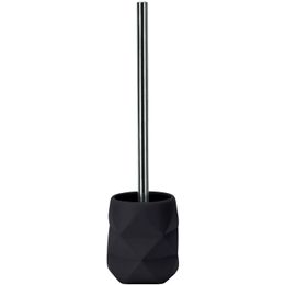 WC-Garnitur Kleine Wolke, B:10,6cm H:39cm L:11cm, schwarz, Polyresin (Kunststein), Reinigungsb&uuml;rsten, "Crackle"