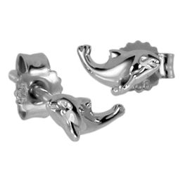 OSTSEE-SCHMUCK Damen Paar Ohrstecker "OSTSEE-SCHMUCK Ohrstecker Delphin Ohrstecker Delphin", 7 x 3mm, Silber 925 (Sterlingsilber), wei&szlig;, Silber 925