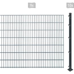 Arvotec Doppelstabmattenzaun "ESSENTIAL 143 zum Aufschrauben", H/L: 143cm x 18m, Pfosten: 10 Stk., grau, Zaunelemente, Zaunhöhe 143 cm, Zaunlänge 2 -