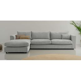 Ecksofa, B:297cm H:77cm T:186cm, grau, LeGer Home by Lena Gercke, 100% Polyester, Wohnzimmer, Sofas, "Avelina", Breite 297 cm, in Cord- und Chenille-