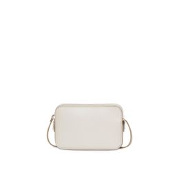 Calvin Klein Damen Mini Bag "FOIL LOGO ELONGATED CAMERA BAG", beige, Lederimitat, unifarben, Taschen, Schultertasche, kleine Damen-Umhängetasche mit