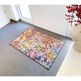 Teppich, B:75cm H:7mm L:120cm, bunt, wash+dry by Kleen-Tex, Polyamid, Wohnzimmer, Teppiche, "Wild Summer"