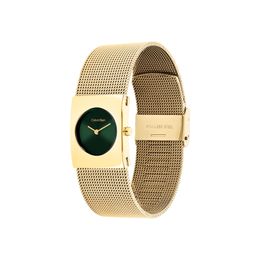 Calvin Klein Damen Quarzuhr "CK PULSE 21 mm"goldfarben, gr&uuml;n, Armbanduhren, Armbanduhr, Damenuhr, Edelstahlarmband, analog