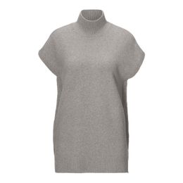 Madeleine Mode MADELEINE Damen Longpullover "Pullover &Auml;rmelloser Stehkragen-Pullover"grau, melange, Gr. 40, Obermaterial: 39% Baumwolle CO. 27% Polyamid PA. 25%