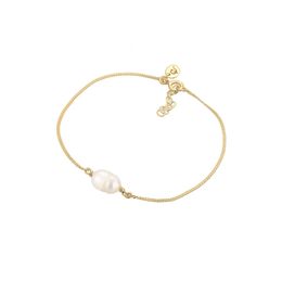 Elli Premium Damen Perlenarmband "Barock S&uuml;&szlig;wasserzuchtperle Wei&szlig; 925 Sterling Silber vergoldet", 16cm, ohne Stein, Silber 925 (Sterlingsilber),