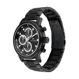 Tommy Hilfiger Herren Multifunktionsuhr "ROCKY", schwarz, Armbanduhren, Quarzuhr, Armbanduhr, Herrenuhr, Edelstahlarmband, analog, Tag