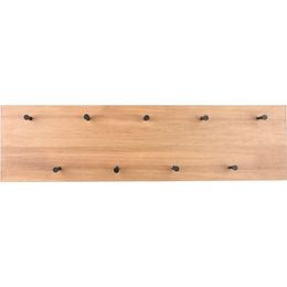 Wandgarderobe, B:75cm H:20cm T:9,2cm, braun, Mirrors and More, Holz teilmassiv, Metall, Flur, Garderobenpaneele, "Samantha"