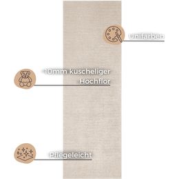 Teppich Hanse Home, B:80cm H:10mm L:250cm, beige, Polyester, Wohnzimmer, Teppiche, "Supersoft", Kurzflor, L&auml;ufer Modern, Einfarbig, Wohnzimmer,