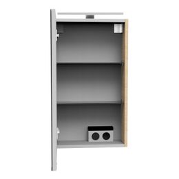 Spiegelschrank Fackelmann, B:40cm H:68cm T:15,3cm, beige, Glas, Badezimmer, Schr&auml;nke, "SBC", f&uuml;r das G&auml;stebad, Schalter und Steckdose, Breite 40cm,