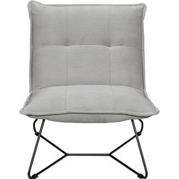 Sessel, B:69cm H:76cm T:86cm, grau, ED EXCITING DESIGN, 92% Polyester, 8% Polyamid, Wohnzimmer, Sessel, "Vico", mit Design-Gestell aus schwarzem