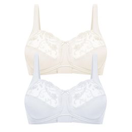 Felina Damen Bügelloser BH "2er Pack BH ohne Bügel Moments", Gr. 95vanille weiß, Obermaterial: 80% Polyamid PA. 13% Polyester PES. 7% Elasthan EL.,