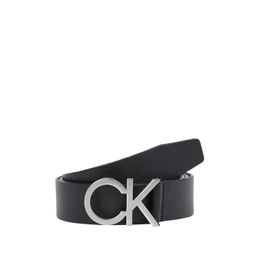Calvin Klein Damen Ledergürtel "CK BUCKLE BELT 35MM", schwarz, Gr. 105, unifarben, Leder, Gürtel
