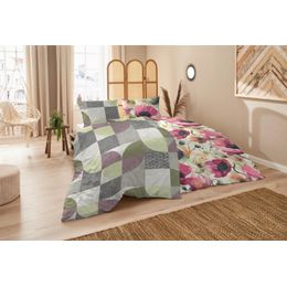 Bettw&auml;sche Primera, gr&uuml;n, Flanell, Obermaterial: 100% Baumwolle, Bettw&auml;sche, "Feinbiber-Bettw&auml;sche", samtweich und nat&uuml;rlich aus reiner Baumwolle