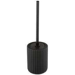 WC-Garnitur Wenko, H:42cm L:11,5cm, schwarz, Edelstahl, Keramik, Reinigungsb&uuml;rsten, "Belluno", B&uuml;rstenhalter, Keramik