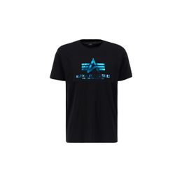 Damen T-Shirt "Basic T-Shirt BL Foil Print", schwarz, Gr. M, Alpha Industries, Obermaterial: 100% Baumwolle, Shirts