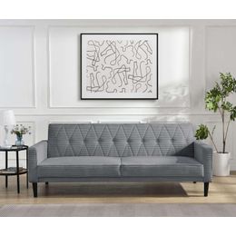 3-Sitzer DOREL HOME, B:213cm H:81cm T:86cm, grau, 100% Polyester, Sofas, "Avon", Schlafsofa 213cm, Bettfunktion (110/190cm), trendiger Cord o.