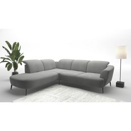 Sit & More Ecksofa SIT & MORE, B:300cm H:87cm T:267cm, grau, 95% Polyester, 5% Polyamid, Wohnzimmer, Sofas, "Zoe", ink.Sitztiefenverstellung, wahlweise mit