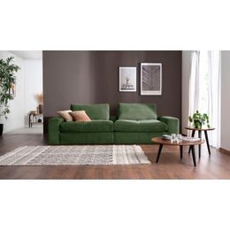 Big-Sofa Alina, B:296cm T:98cm, gr&uuml;n, Cord GCT (92% Polyester, 8% Nylon), Sofas, "Sandy", 296 cm breit und 98 cm tief, in modernem Cordstoff