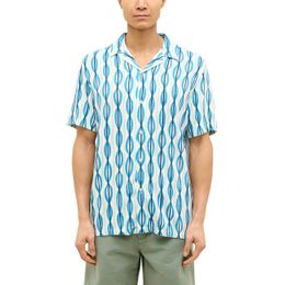 Mustang Herren Kurzarmhemd "Herren Style Layton", bunt, Gr. XXXL, gestreift, Web, 85% Viskose, 15% Leinen, Hemden