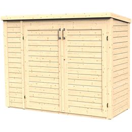 Garten-Ger&auml;teschrank BERTILO, beige, Massivholz, Ger&auml;teh&auml;user, "Multi 3"