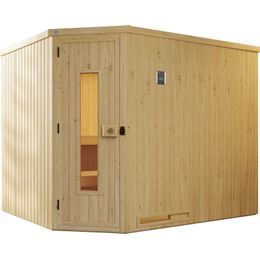 Weka Sauna "Varberg", Bio-Ofen, externe Steuerung, 7,5 kW, beige, Saunen, 7,5 kW Bio-Ofen mit digitaler Steuerung
