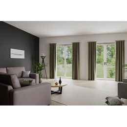 Vorhang HOMING, B:140cm H:245cm, gr&uuml;n, Obermaterial: 100% Polyester, Wohnzimmer, Gardinen, "Kalin", Fertigschal