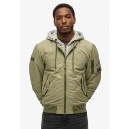 Superdry Herren Parka "MILITARY MA1 BOMBER JACKET", grün, Gr. XXL, unifarben, Web, Obermaterial: 100% Baumwolle, Jacken