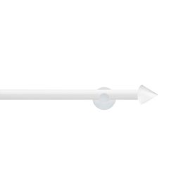 Gardinenstange Garesa, L:410cm &Oslash;:20mm, wei&szlig;, Eisen, Gardinenstangen, "WHITE", Vorhanggarnitur, verl&auml;ngerbar, Wandmontage, Endknopf Spitze