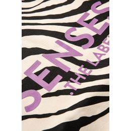 Damen Schultertasche, SENSES.THE LABEL, schwarz, Baumwolle, bedruckt, Taschen
