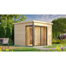 Weka Saunahaus "412", Saunaofen, externe Steuerung, 9 kW, beige, Garten, Saunen
