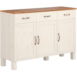 Sideboard Home Affaire, B:125cm H:85cm T:38cm, wei&szlig;, FSC-zertifiziertes Massivholz, Wohnzimmer, Sideboards, "Alby"